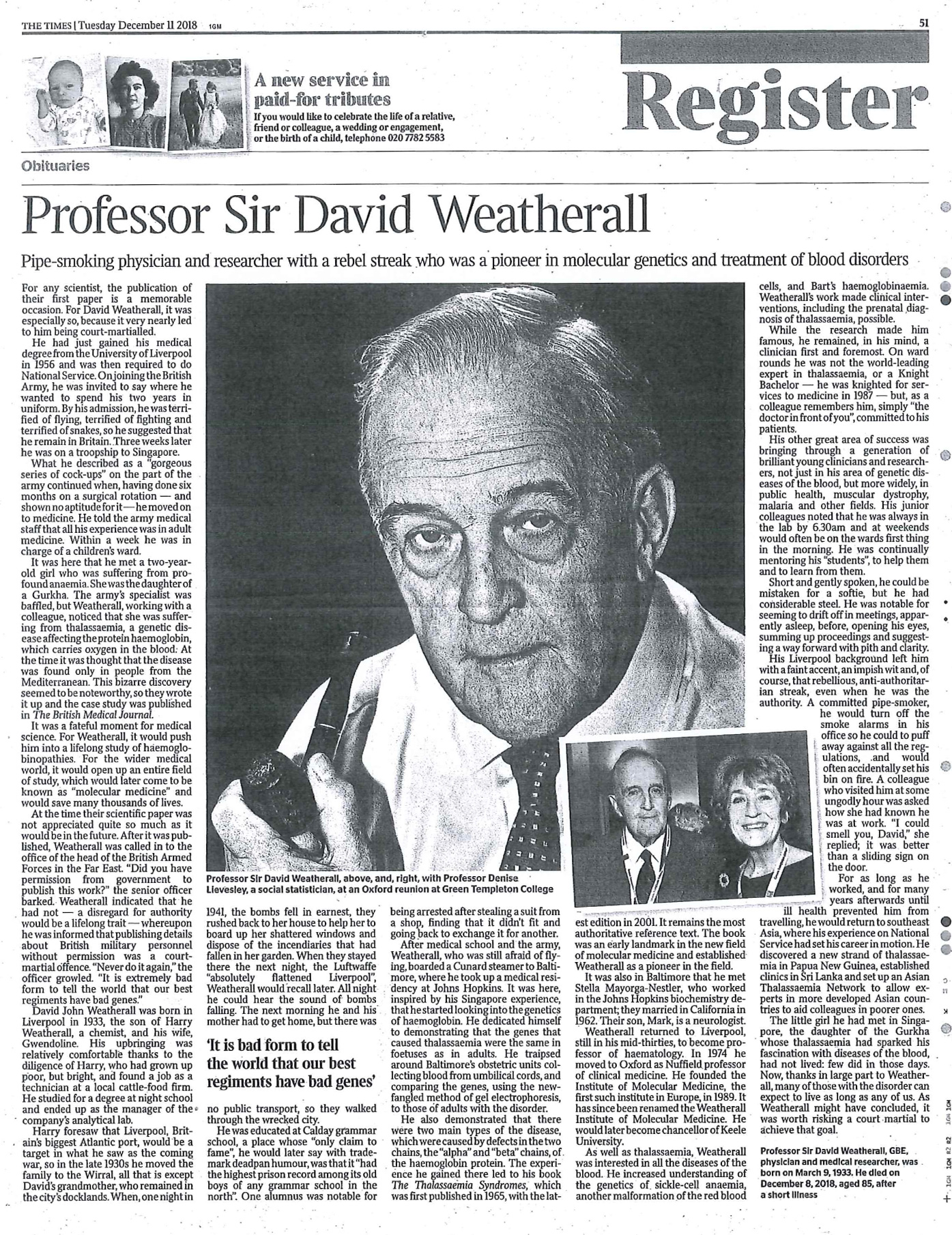 The-Guardian_David-Weatherall_In-Memoriam | Hemoglobal.org